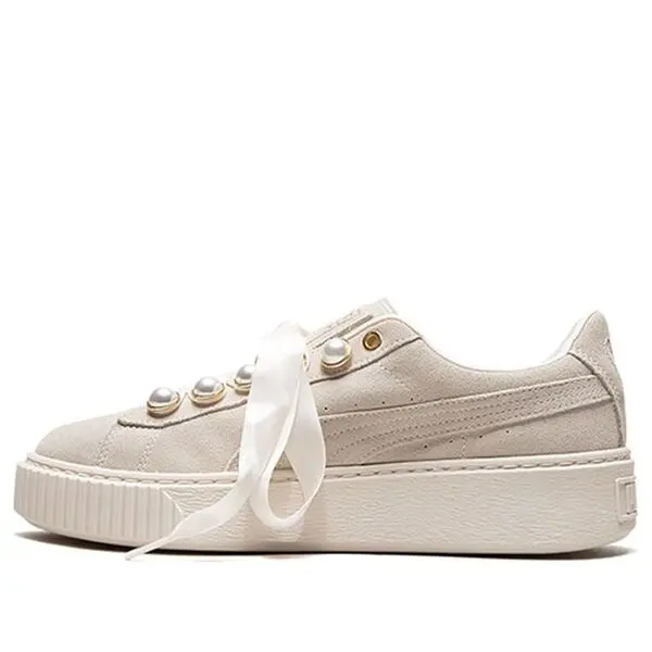 PUMA Suede Platform Embellished Sneakers - White