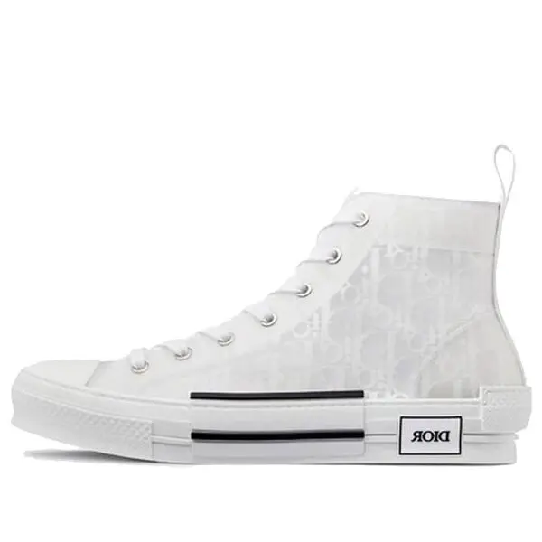 Dior B23 Oblique High Top Sneakers - White/black