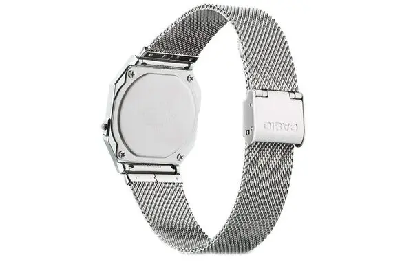 Casio Digital Sports Watch With Mesh Strap - Silver