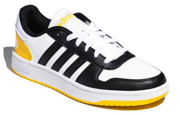 Adidas Hoops 2.0 Low Top Sneakers - Black/white/yellow