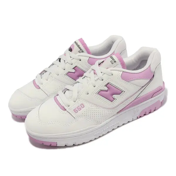 NEW BALANCE 550 Low Top Retro Sneaker - White/pink