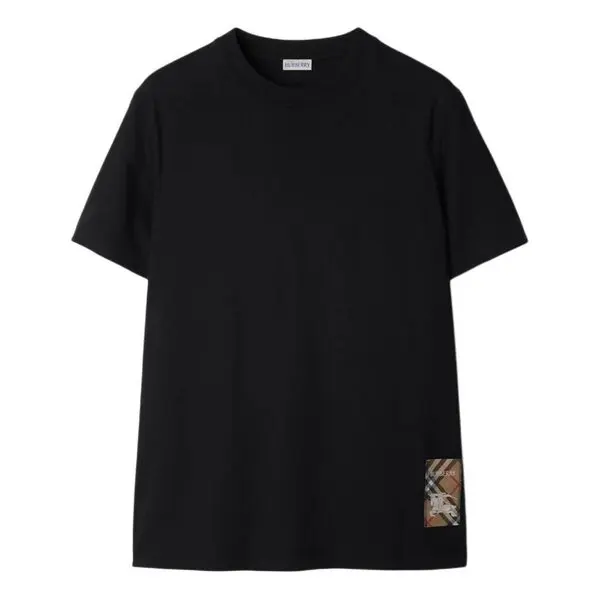 Burberry 26 Check Label Cotton T-shirt - Black