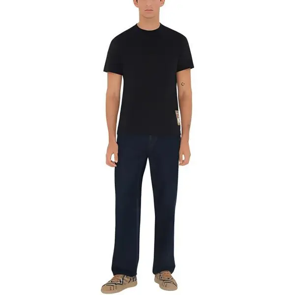 Burberry 26 Check Label Cotton T-shirt - Black