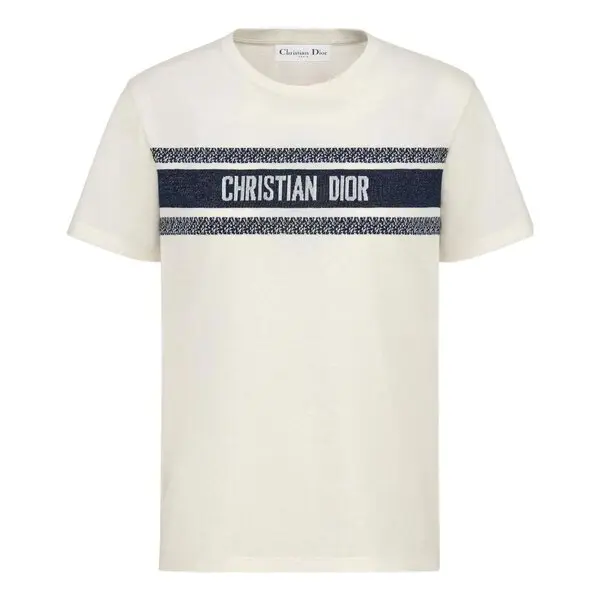 Dior Ss21 Casual Round Neck Pullover Short Sleeve - White