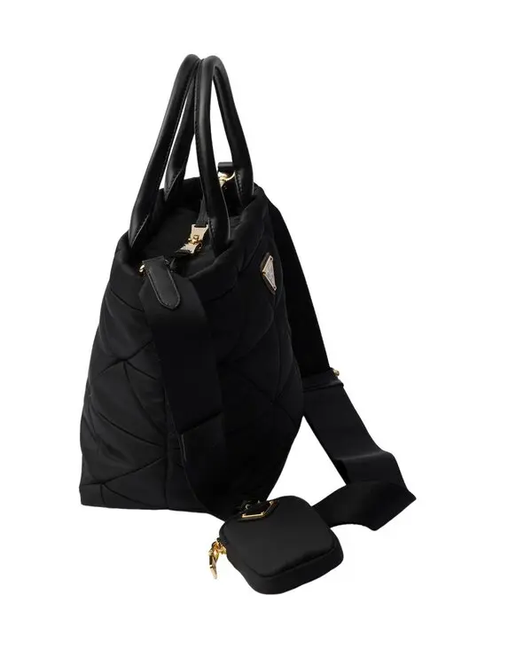 Prada Small Padded Re-nylon Tote - Black