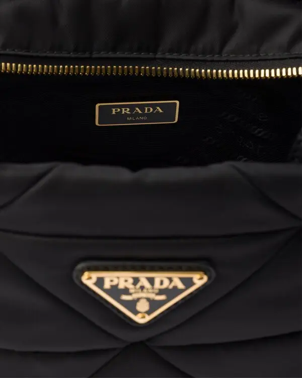 Prada Small Padded Re-nylon Tote - Black