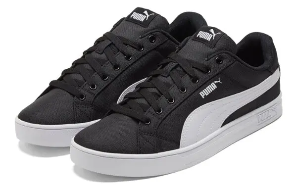 PUMA Smash Vulc Retro Low Top Sneakers - Black/white