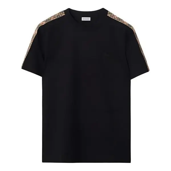 Burberry 26 Check Trim Cotton T-shirt - Black