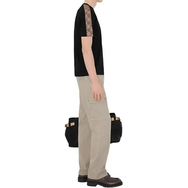 Burberry 26 Check Trim Cotton T-shirt - Black