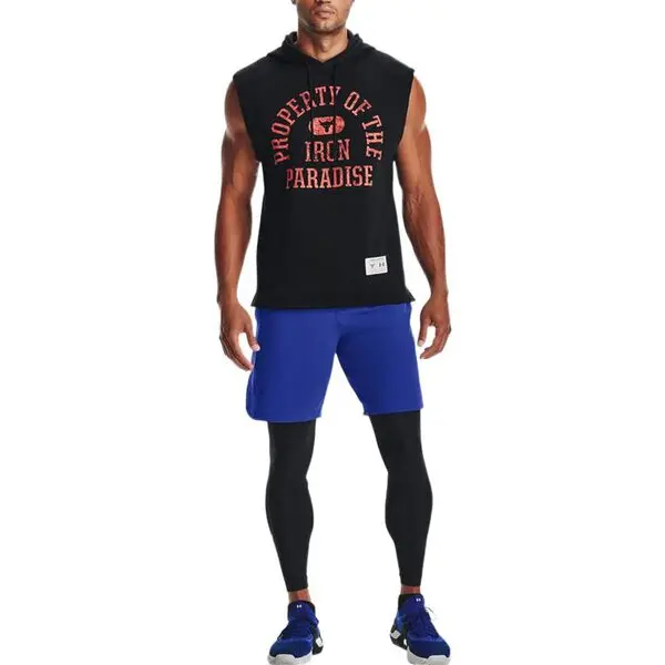 Under Armour Project Rock Sleeveless Hoodie - Black/red