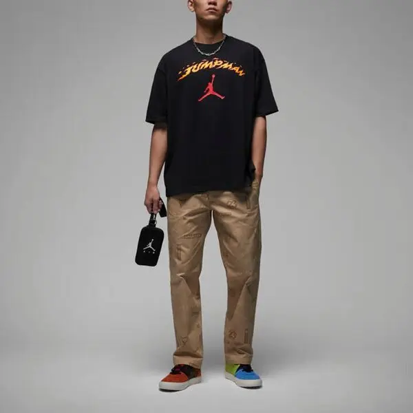 JORDAN Fire Jumpman Logo T-shirt 'black