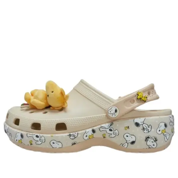 CROCS X Peanuts Classic Platform Clog "snoopy Cloud - Beige/white