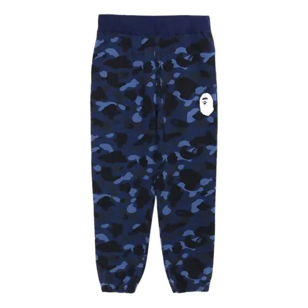 A BATHING APE Color Camo Wide Fit Sweat Pants - Navy