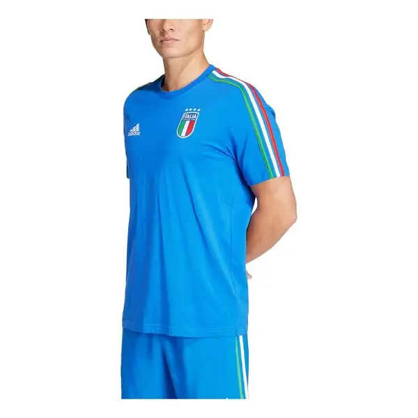 Adidas Italy Dna 3-stripes Football T-shirt - Blue