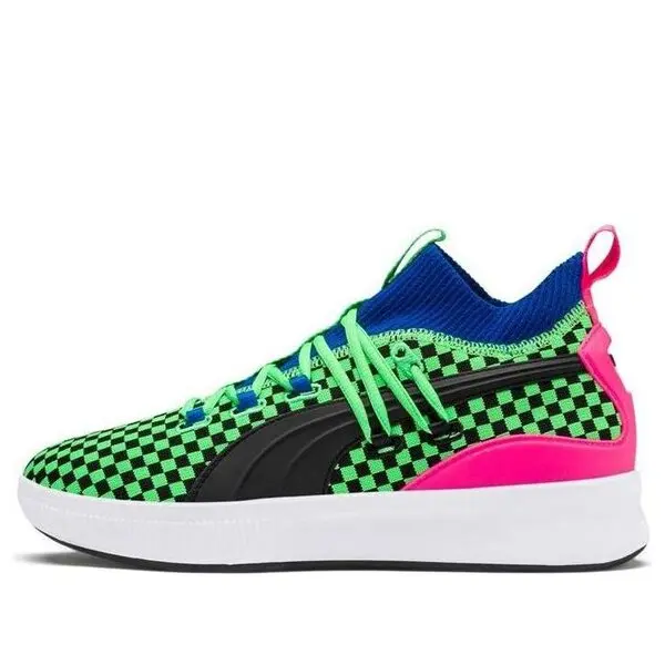 PUMA Clyde Court "summertime" Low Top Sneakers - Green/pink