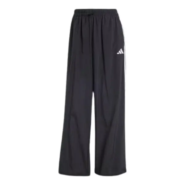 Adidas Essentials 3-stripes Lifestyle Sweat Parachute Pants Asia Sizing 'black White - Black/white