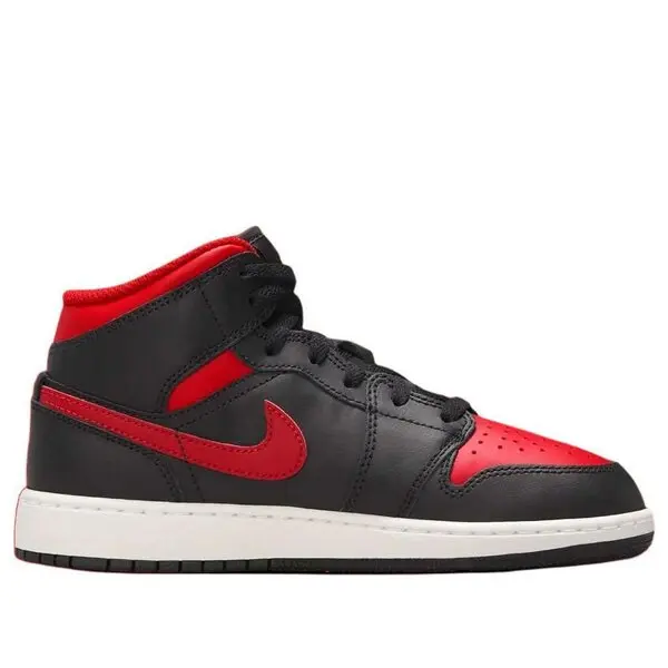 JORDAN 1 Mid "bred - Black/red