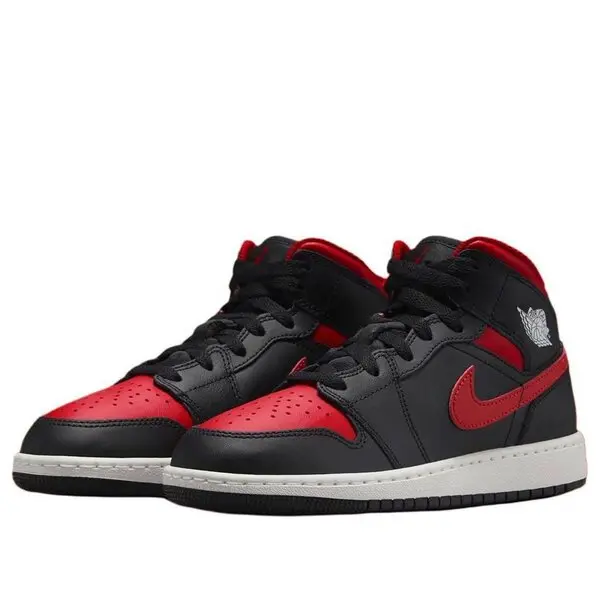 JORDAN 1 Mid "bred - Black/red