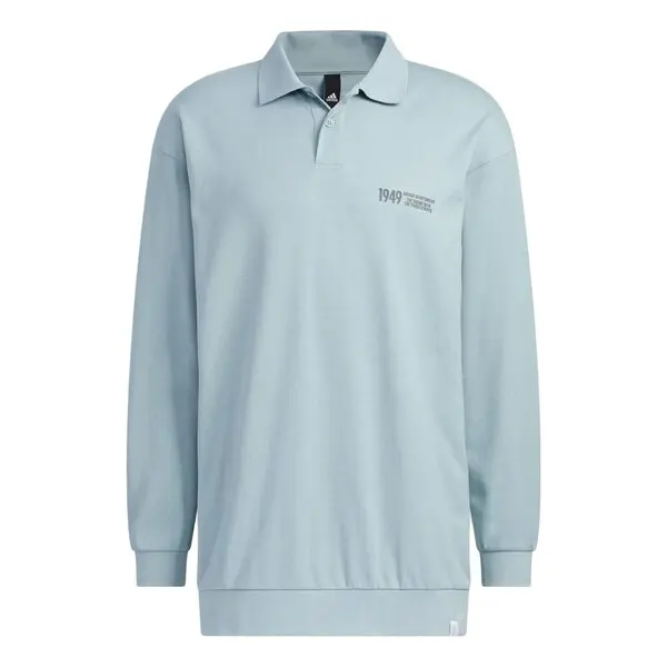 Adidas Verbiage Long Sleeve Polo Shirts - Teal