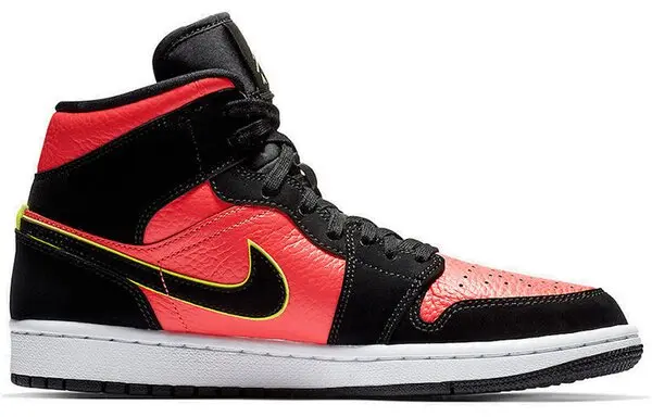 JORDAN 1 Retro Mid Sneakers - Black/volt/hot Punch