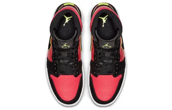 JORDAN 1 Retro Mid Sneakers - Black/volt/hot Punch