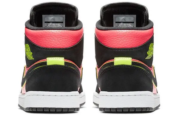 JORDAN 1 Retro Mid Sneakers - Black/volt/hot Punch