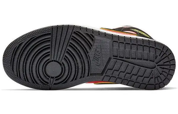 JORDAN 1 Retro Mid Sneakers - Black/volt/hot Punch