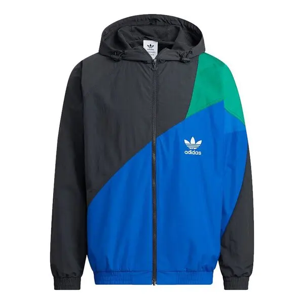 Adidas Originals Colorblock Hooded Track Jacket - Blue