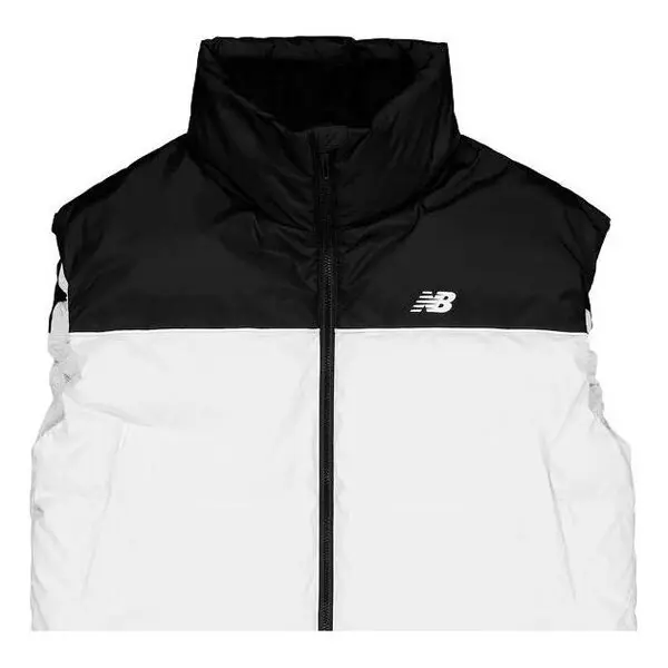 NEW BALANCE Windproof Down Vest Asia Sizing 'white Black - Black/white