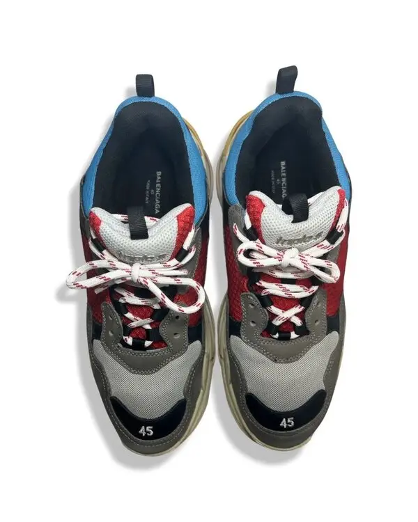Balenciaga Triple S Sneakers - Grey/blue/red