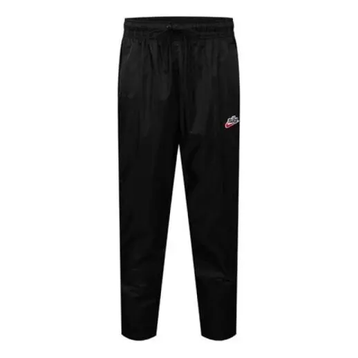 Nike Windrunner Elastic Drawstring Sports Long Pants - Black