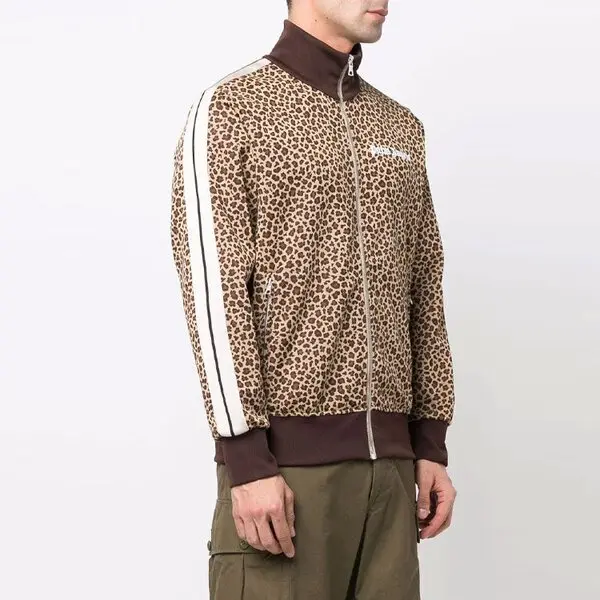 Palm Angels Leopard Print Track Jacket - Brown/white