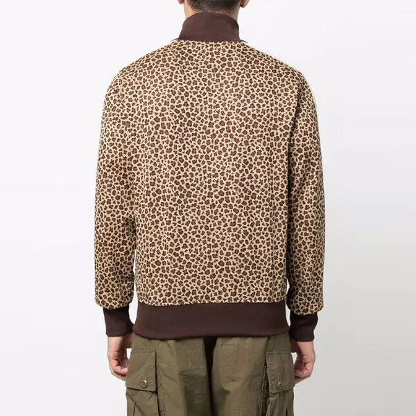Palm Angels Leopard Print Track Jacket - Brown/white