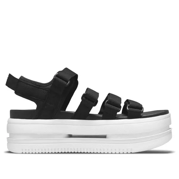Nike Icon Classic Sandal With Platform Sole - Black/white