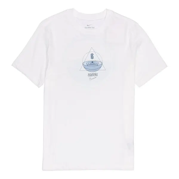 Nike Kyrie Irving Alphabet Pattern T-shirt 'white - White/blue