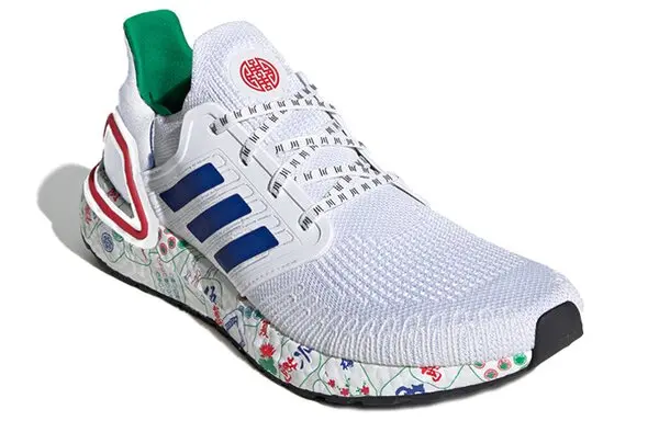 Adidas Ultraboost 20 'mahjong' Athletic Sneakers - White/blue/green