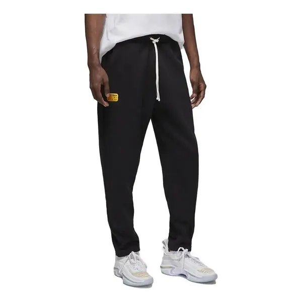 JORDAN Solid Color Velvet Legged Pants - Black
