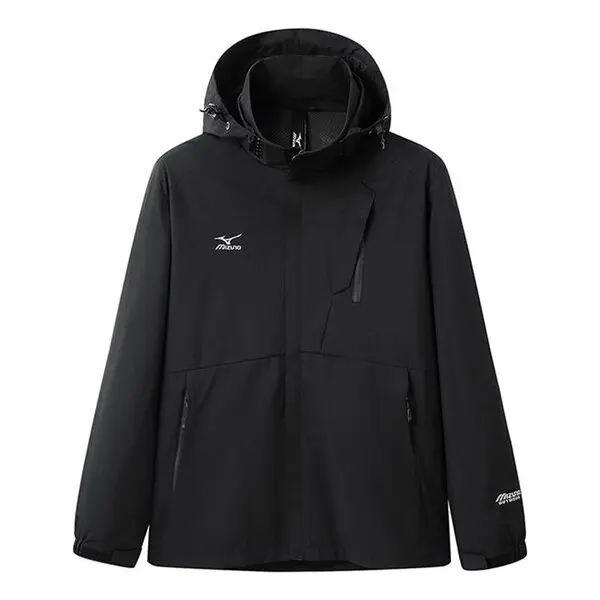 Mizuno Logo Zip-up Hooded Jacket - Black