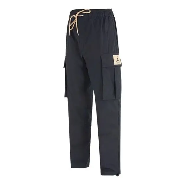 JORDAN Flight Heritage Big Pocket Cargo Woven Drawstring Casual Joggers/pants/trousers Autumn - Black