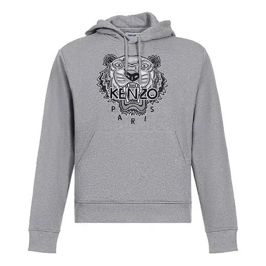 Kenzo Fw20 Tiger Head Embroidered Cotton Hoodie