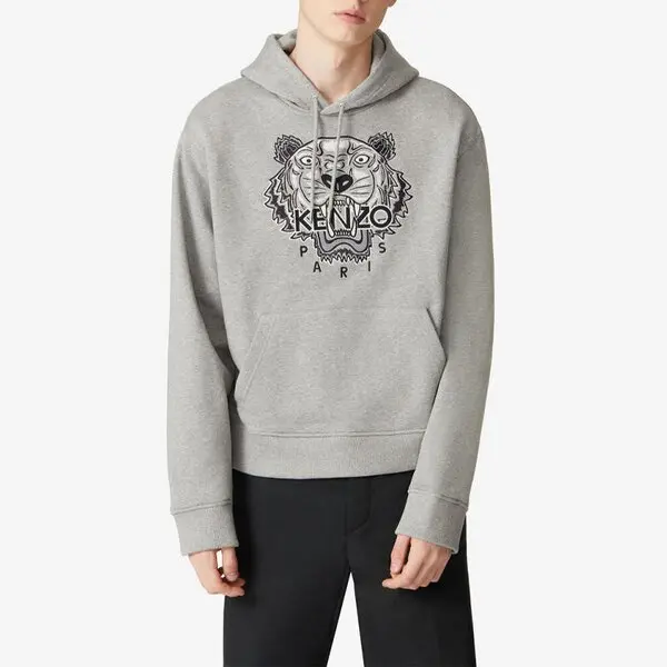 Kenzo Fw20 Tiger Head Embroidered Cotton Hoodie
