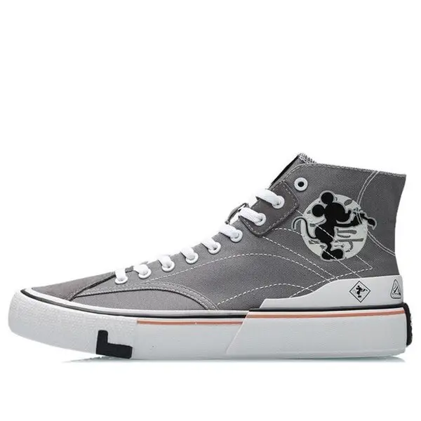 LI-NING X Mickey Mouse Canvas High Top Sneakers - Grey/white/black