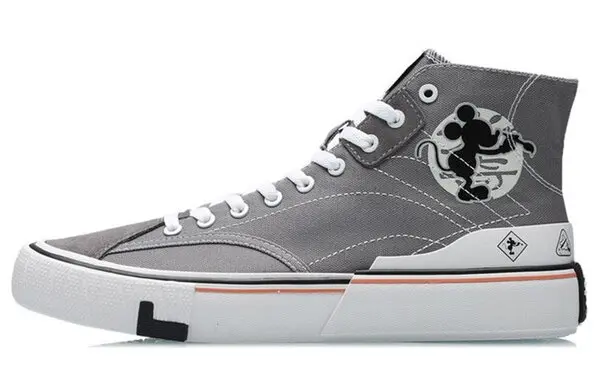 LI-NING X Mickey Mouse Canvas High Top Sneakers - Grey/white/black