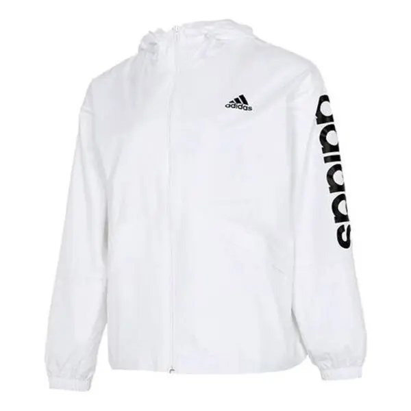 Adidas Oversized Logo Windbreaker Jacket - White/black