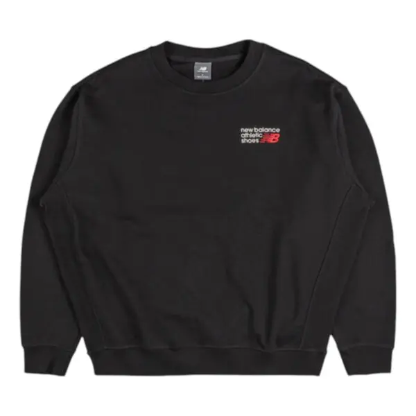 NEW BALANCE Athletics Premium Logo Crew Relaxed Fit Sweatshirt Asia Sizing - Black
