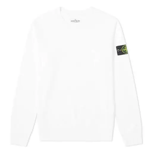 Stone Island Garment Dyed Crew Neck Sweatshirt - White