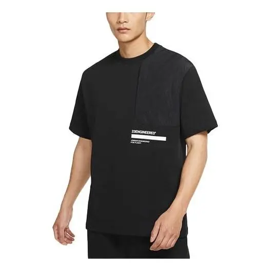 JORDAN 23 Engineered Athleisure Casual Sports Round Neck Short Sleeve T-shirt - Black