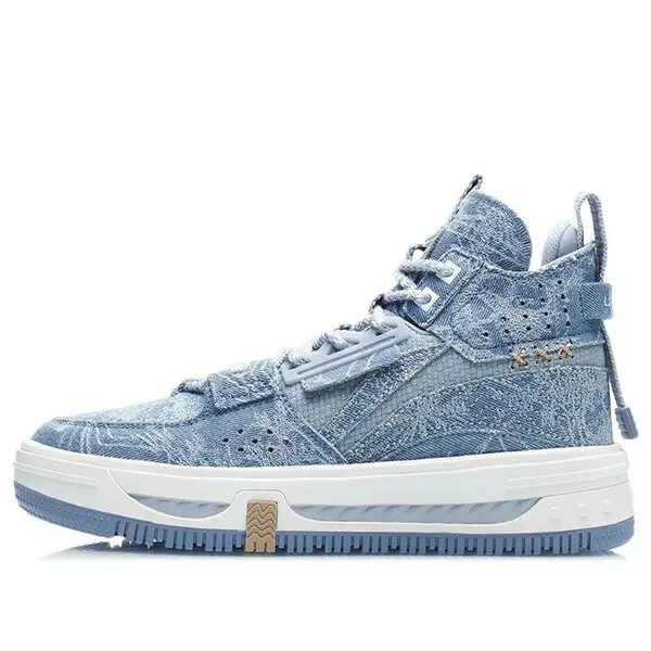 LI-NING High-top Sneakers With Embroidered Detailing - Blue