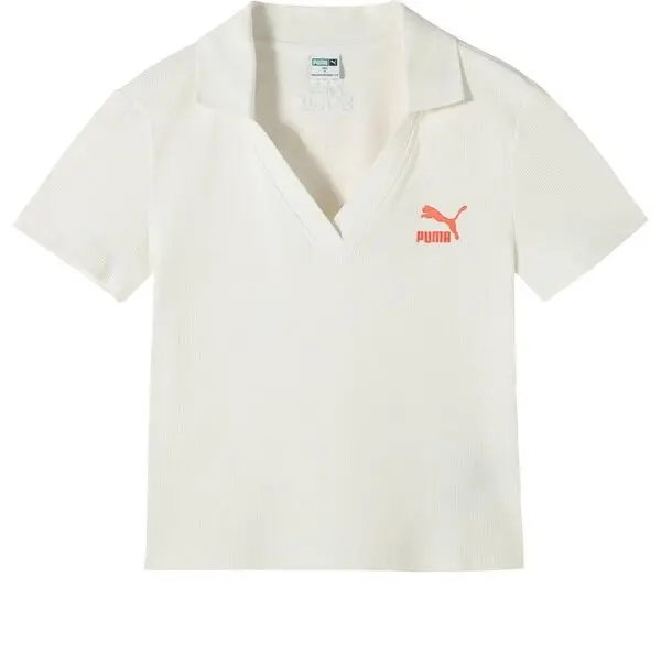 PUMA Logo Polo Shirt - Beige/red
