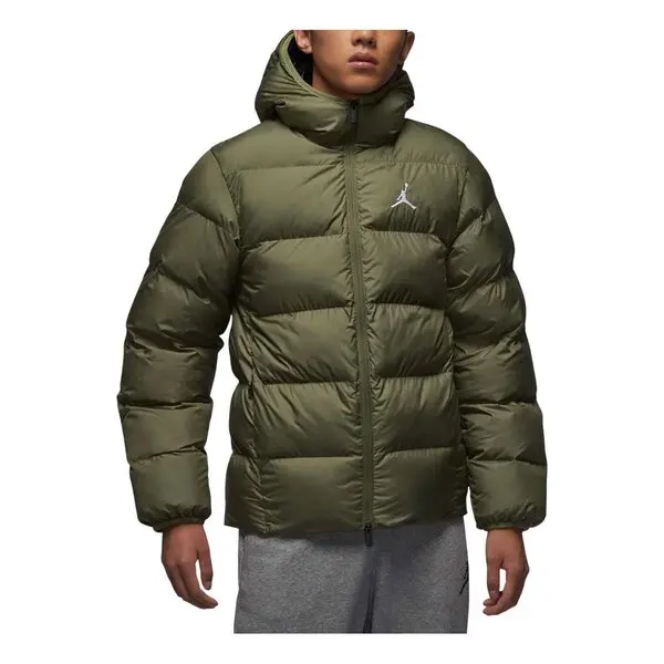 JORDAN Puffer Jacket - Medium Olive/black